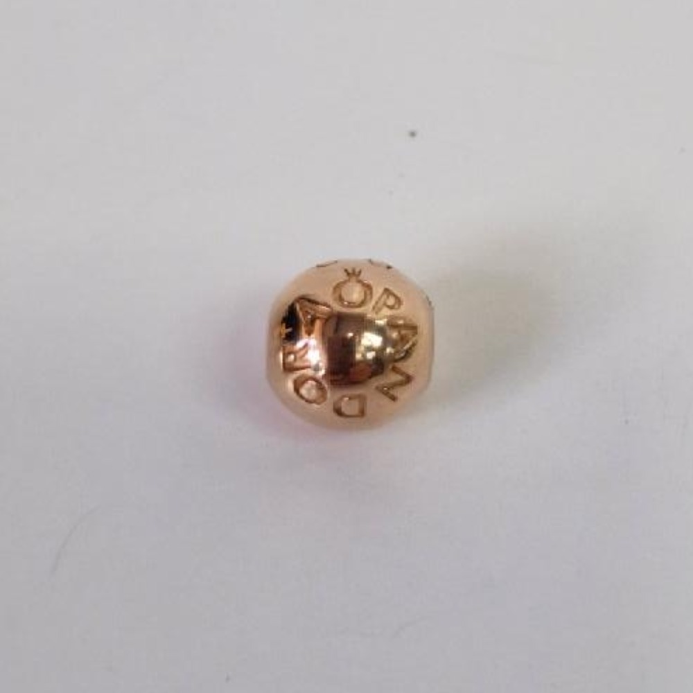 Pandora Rose Gold Logo Clip Charm - Own4Less